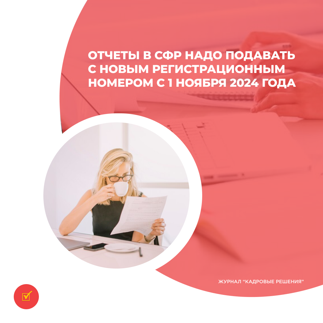 Отчеты в СФР надо подавать с новым регистрационным номером с 1 ноября 2024 года :: Profiz.ru